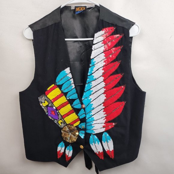 Modi Denim | Jackets & Coats | Vintage Modi Denim Black Sequined Native ...